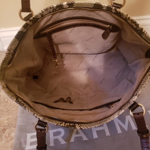 Brahmin | Bags | Brahmin Medium Asher Tote Python Euc | Poshmark